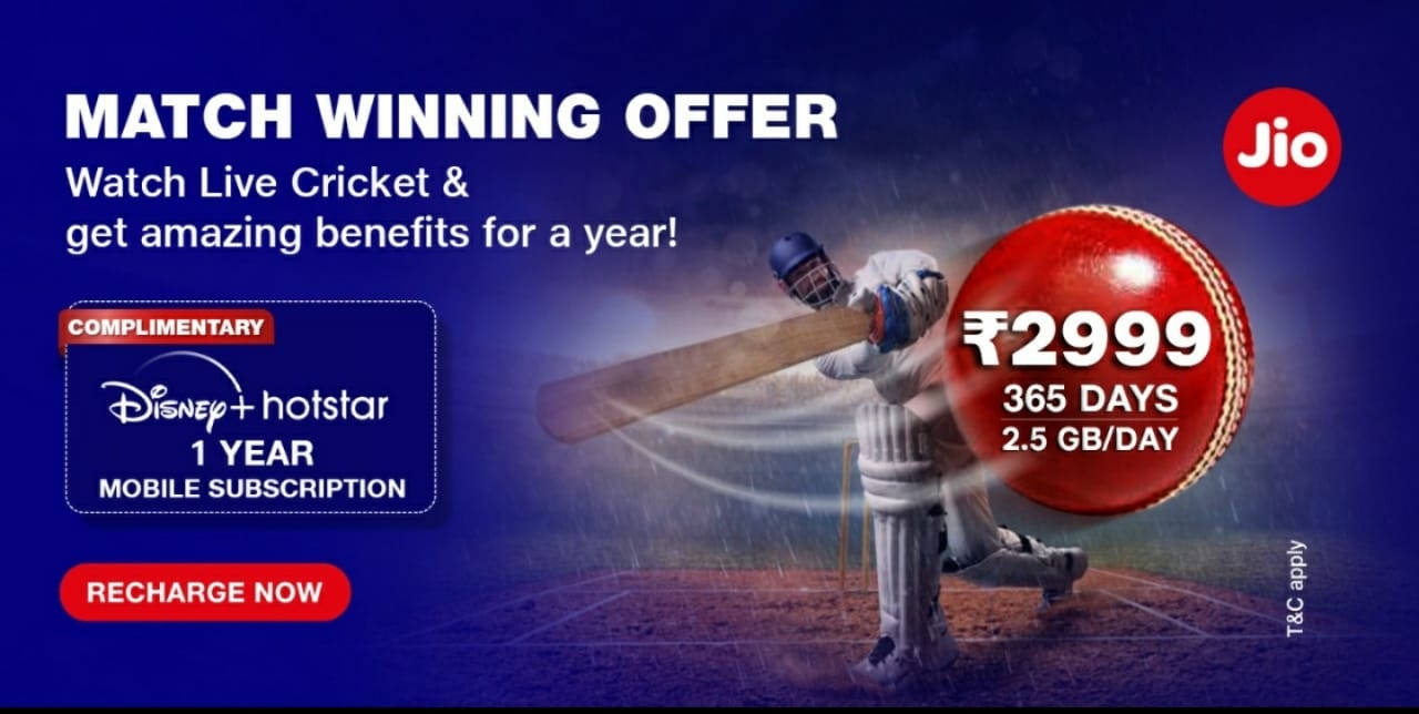Jio- Cricket-Plans-Launched-With-Disney+ Hotstar-Access
