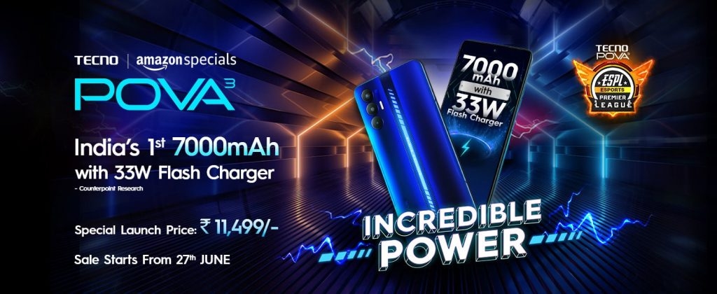 Tecno Pova 3 Launched With 7,000mAh Battery, MediaTek Helio G88 ...