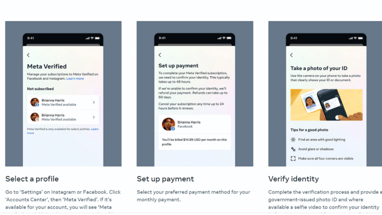 Meta Verified Blue Tick Subscription Plans For Facebook Instagram