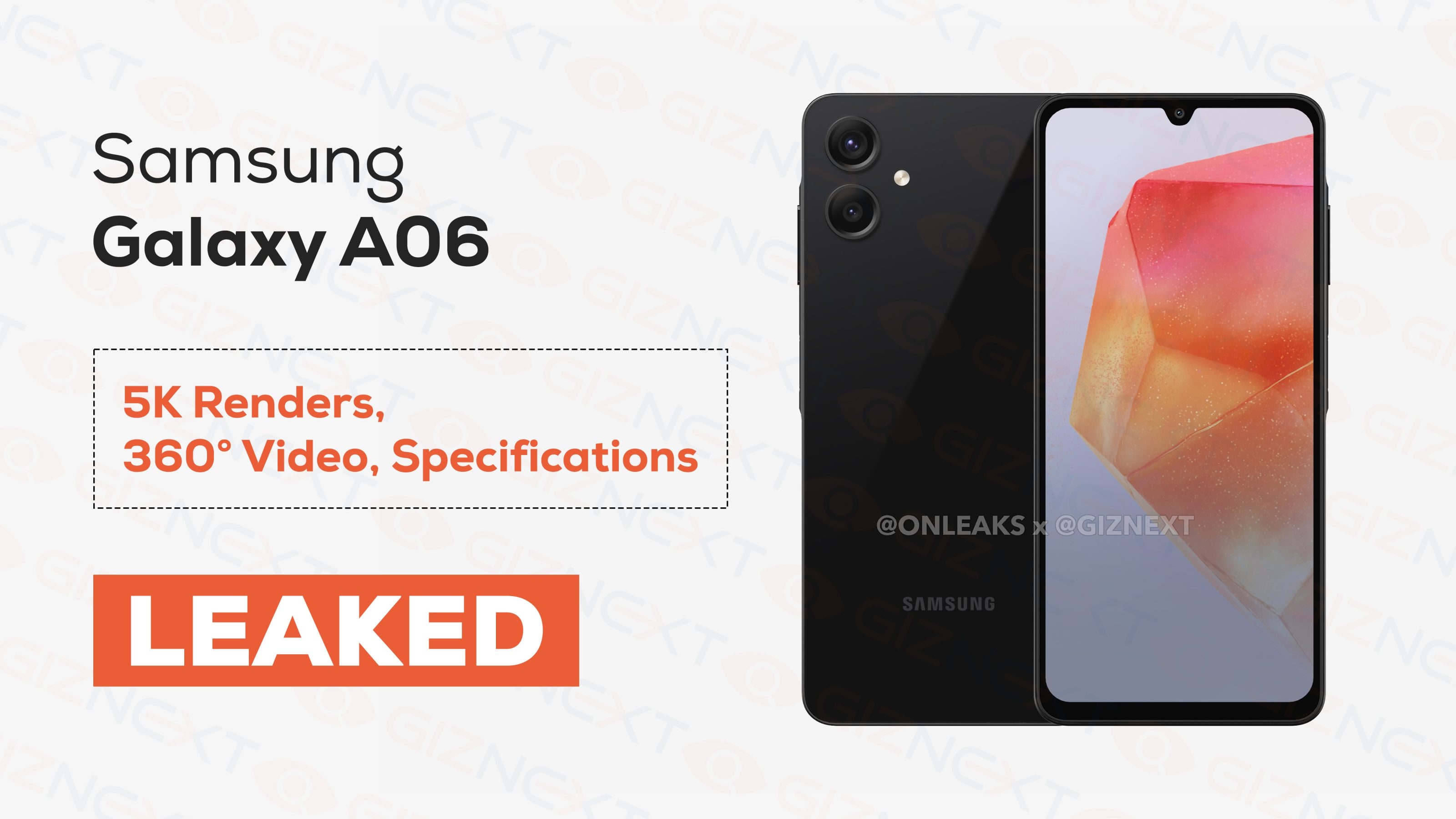 Giznext Exclusive: Samsung Galaxy A06 First Look Via 5K Renders, 360 ...
