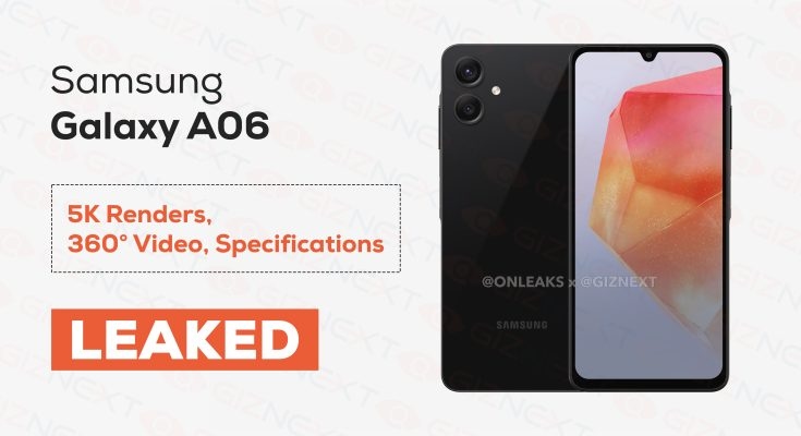 Giznext Exclusive: Samsung Galaxy A06 First Look Via 5K Renders, 360 ...